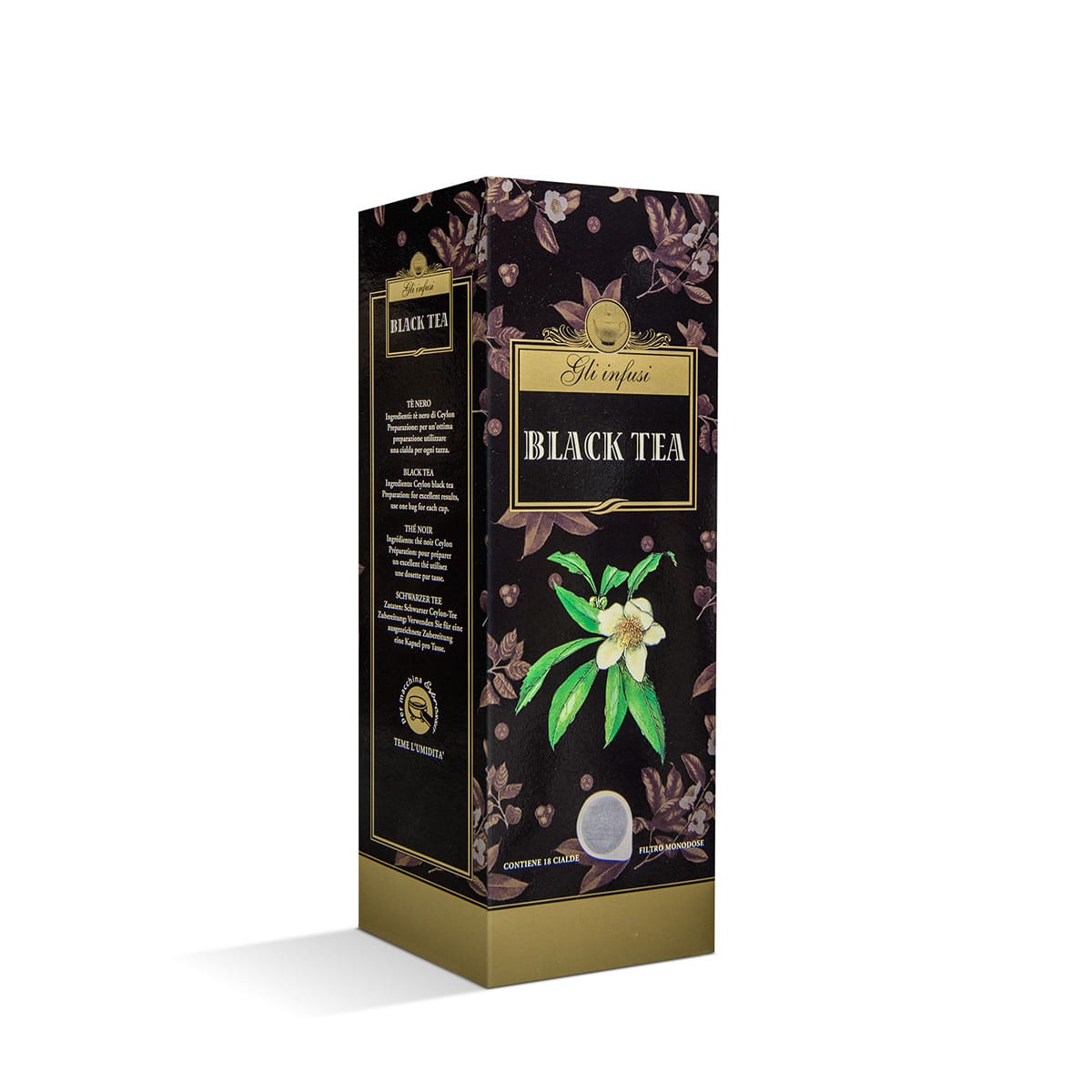 Black tea infusion in Paper Ese Pods format · Caffè Poli