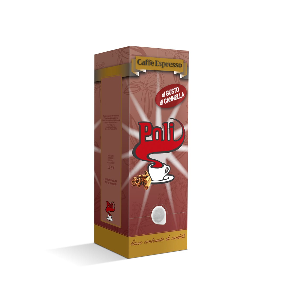 Cinnamon-flavoured espresso in Paper Ese Pods format · Caffè Poli