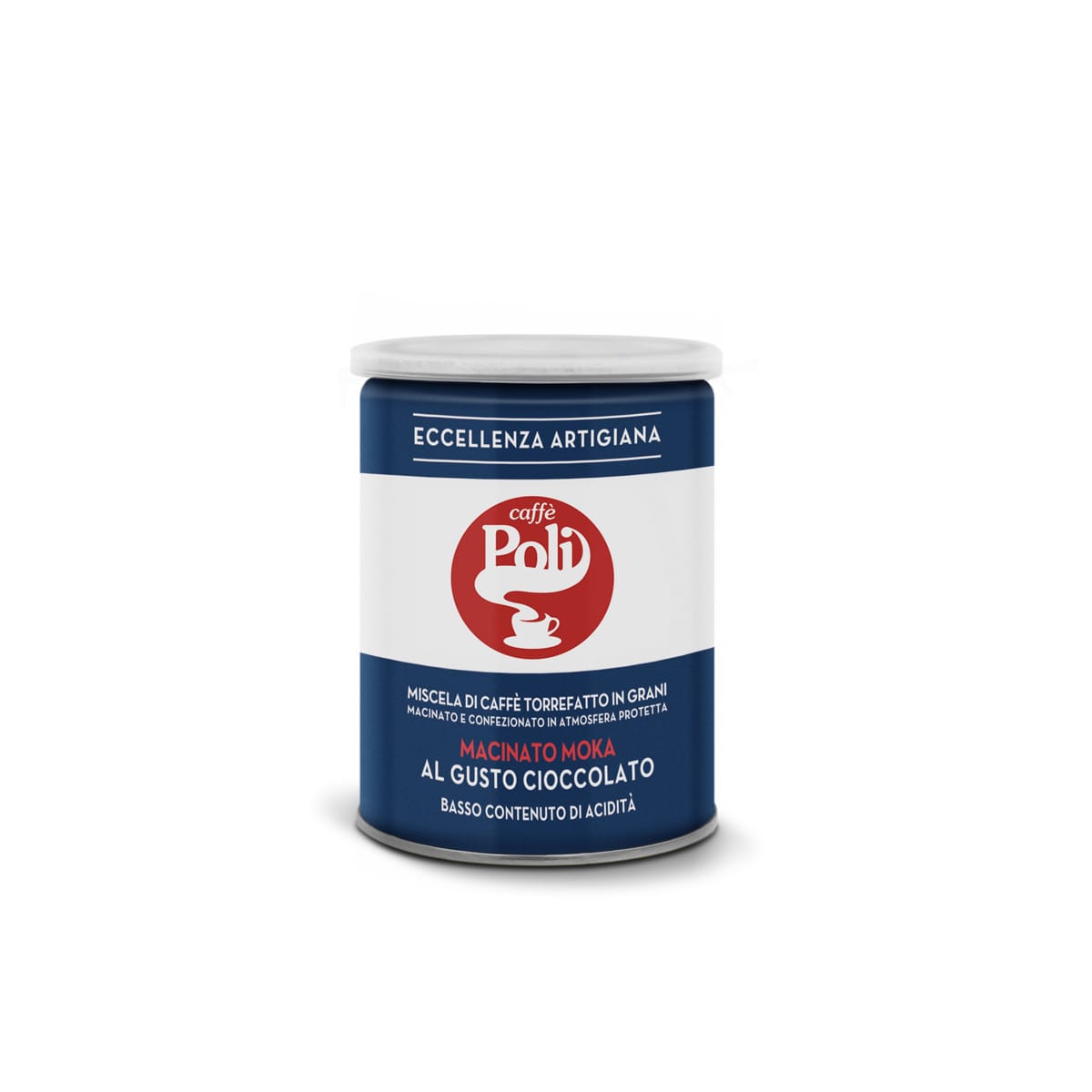Chocolate-flavoured espresso in Tin Cans format · Caffè Poli